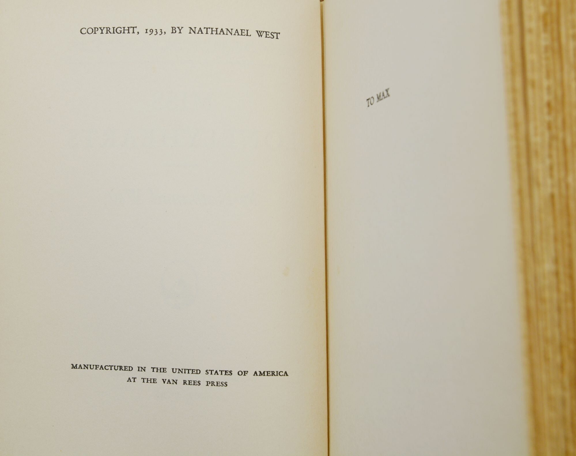 Miss Lonelyhearts Nathanael West First Edition